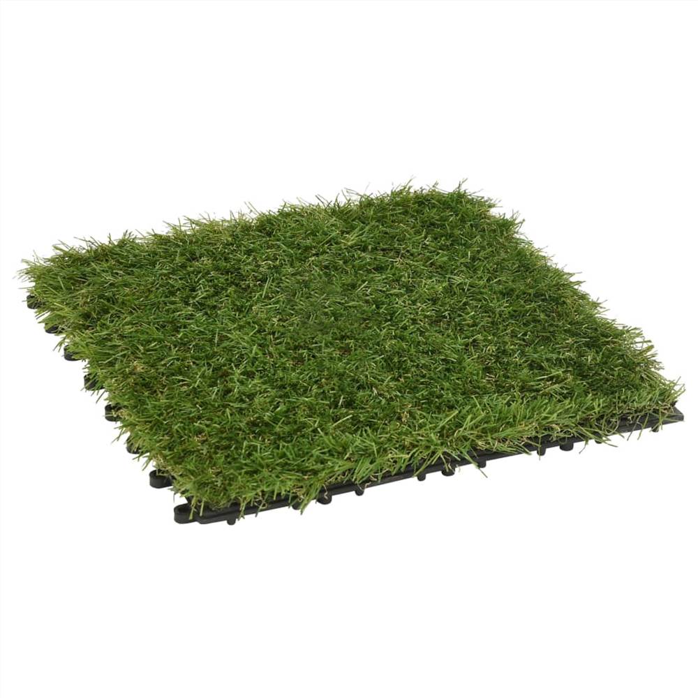 Artificial Grass Tiles 22 pcs Green 30x30 cm