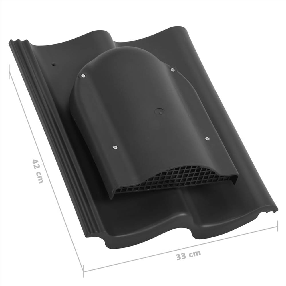 Flat Fan Roof Ventilator Black