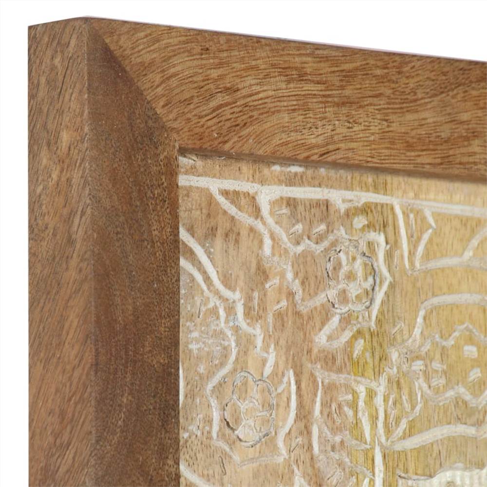 Hand-Carved Wall Panels 2 pcs Solid Mango Wood 40x40x1.5 cm