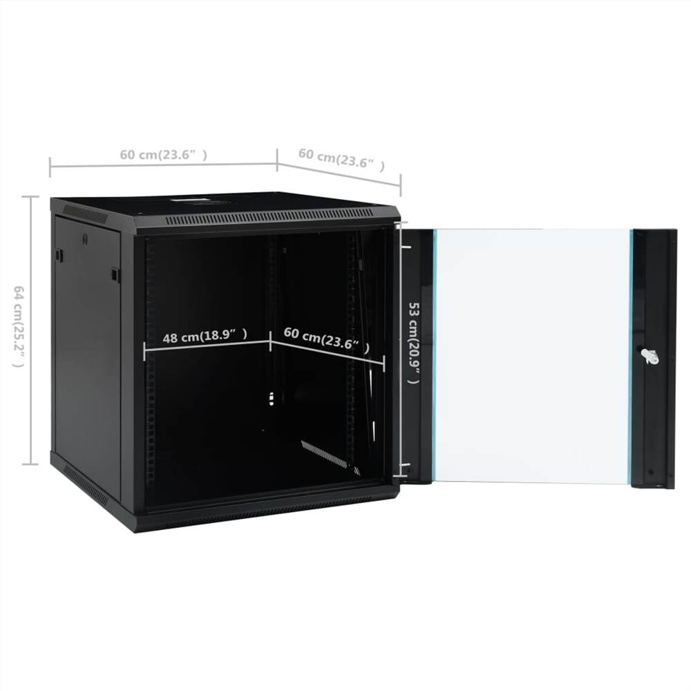 12U Wall Mounted Network Cabinet 19 IP20 600x600x640 mm