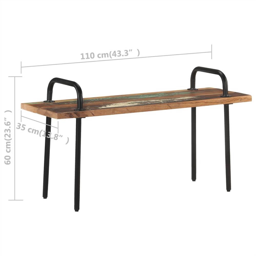 Bench 110 cm Solid Reclaimed Wood Bench 110 cm Solid Reclaimed Wood