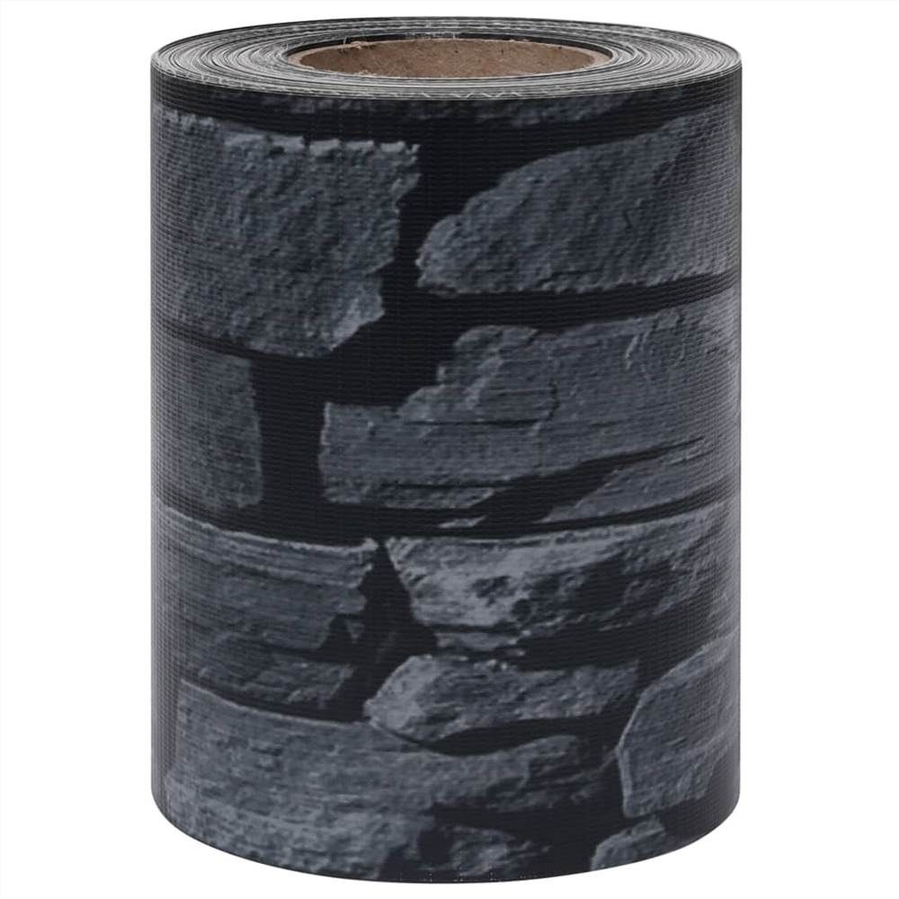 Garden Privacy Screen PVC 35x0.19 m Stone Look Grey