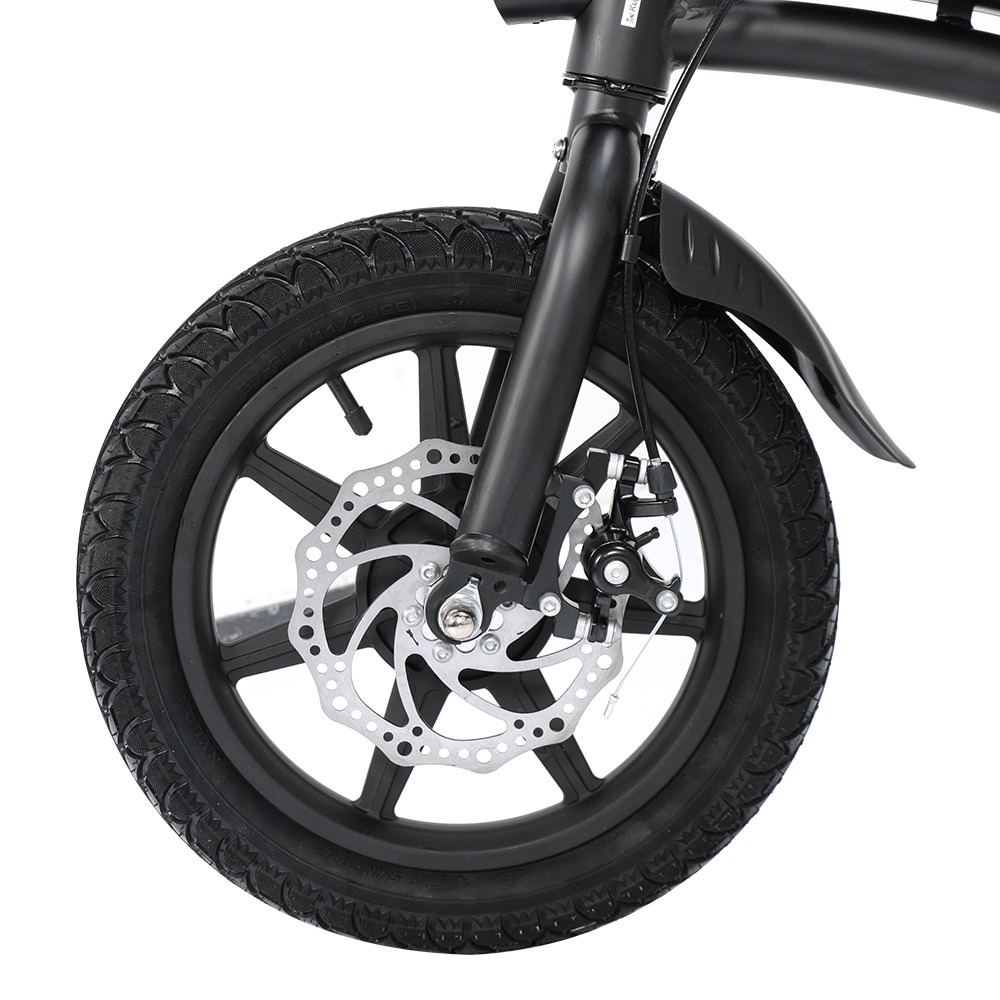KugooKirin V1 Folding Moped Electric Bike 400W 14 Inch Tires Black