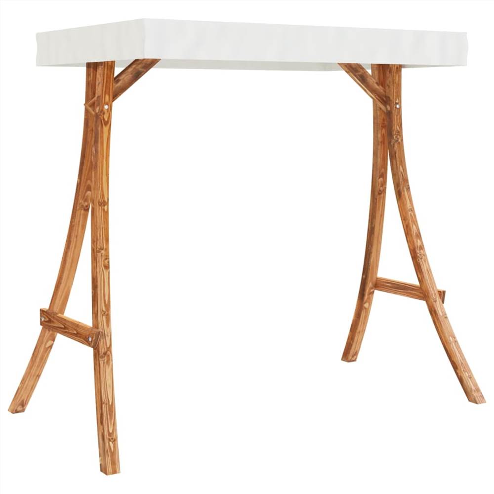 Swing Frame with Cream Roof Solid Spruce Wood with Teak Finish