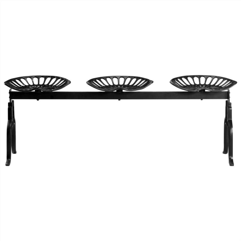 3-Seater Bench 155 cm Black Cast Iron