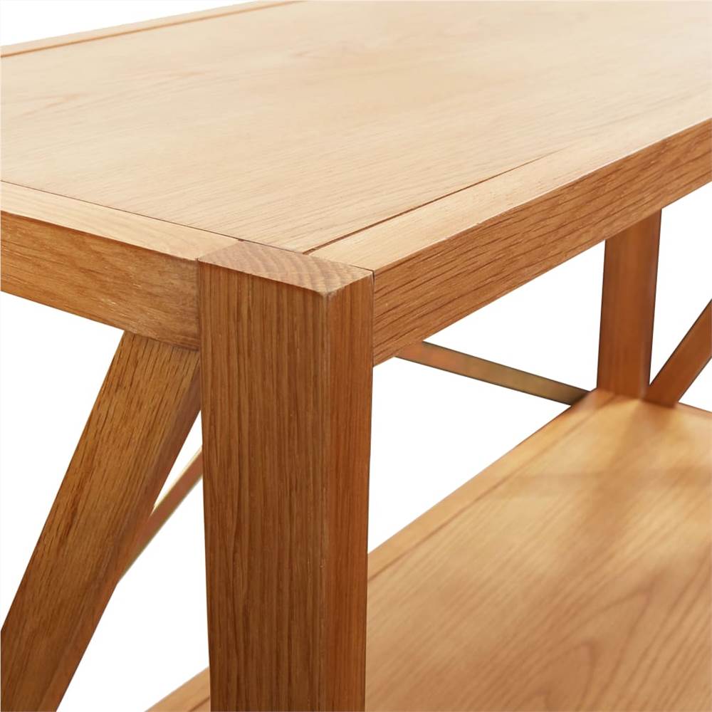 4-Tier Shelf 40x30x125 cm Solid Oak Wood