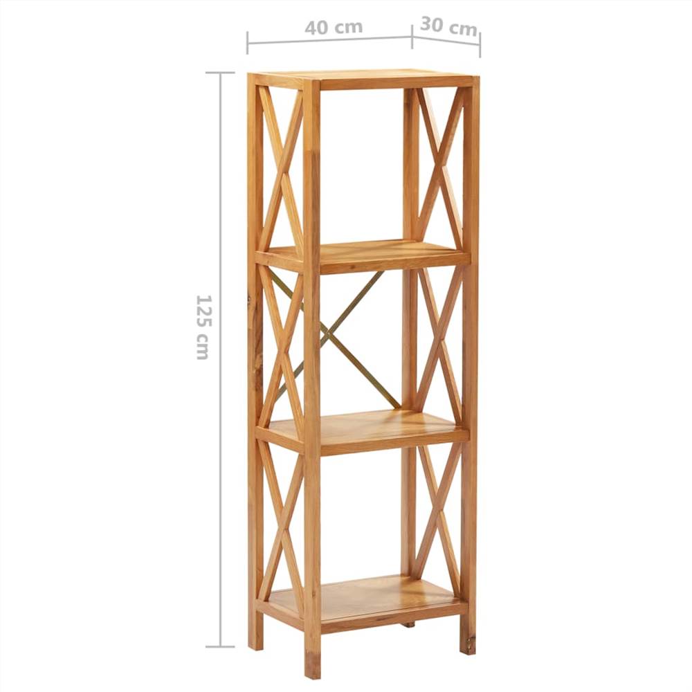4-Tier Shelf 40x30x125 cm Solid Oak Wood