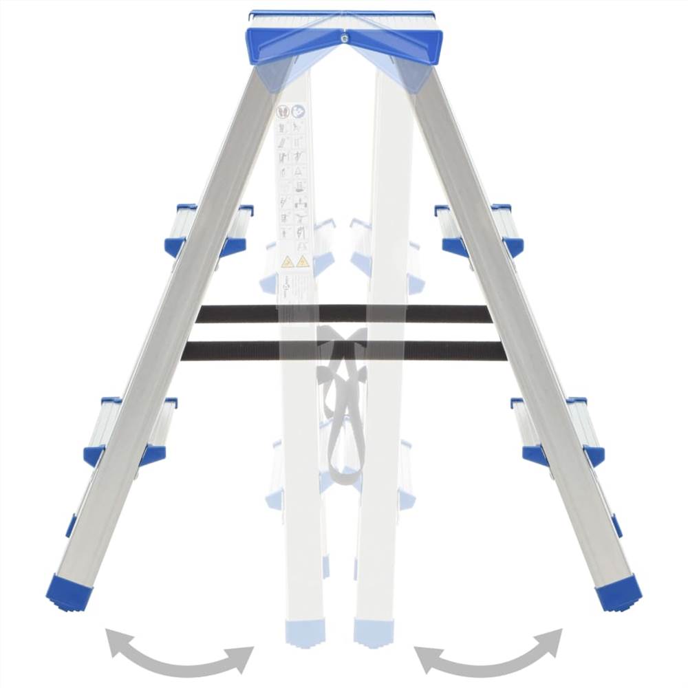 Aluminium Double-Sided Step Ladder 3 Steps 67 cm