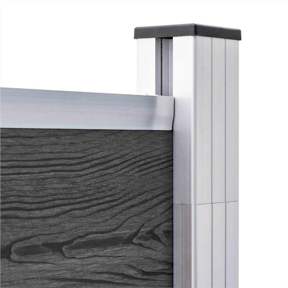 Fence Panel Set WPC 353x146 cm Black