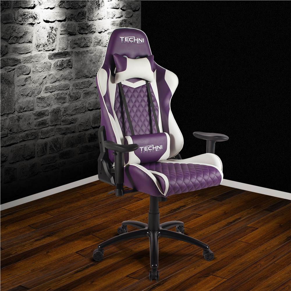 Techni Home Office PU Leather Rotatable Gaming Chair Purple
