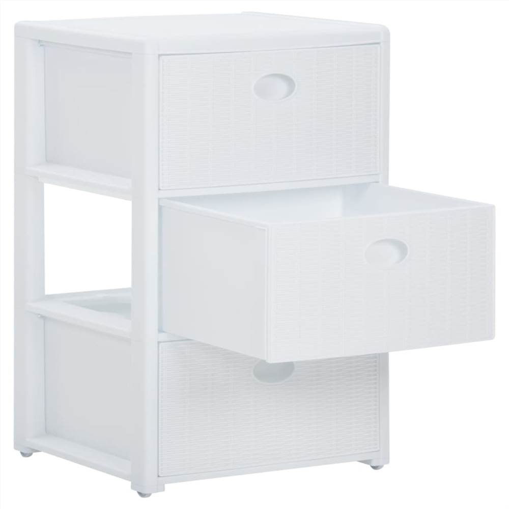 3-Drawer Chest White 40x40x60 cm
