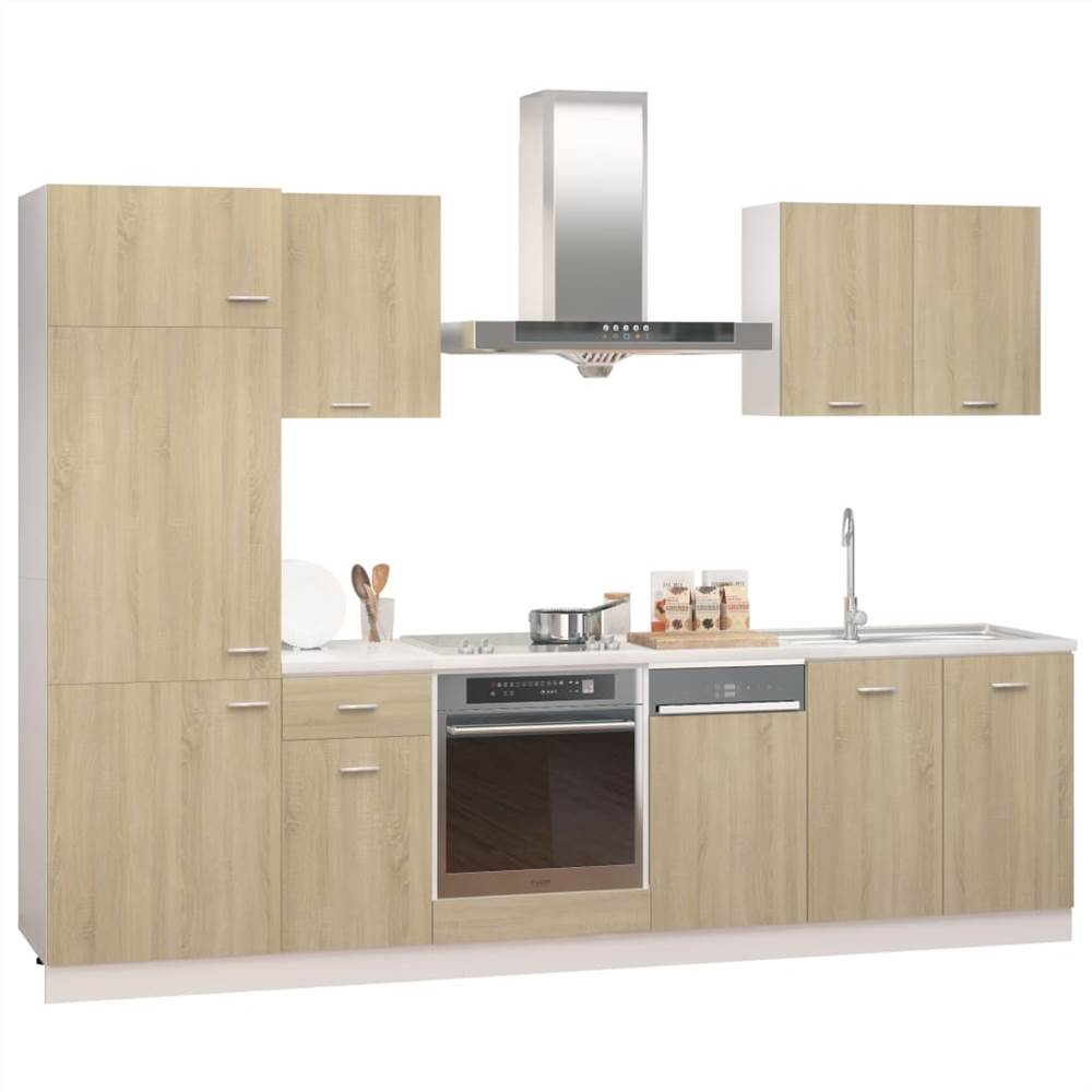 7 Piece Kitchen Cabinet Set Sonoma Oak Chipboard