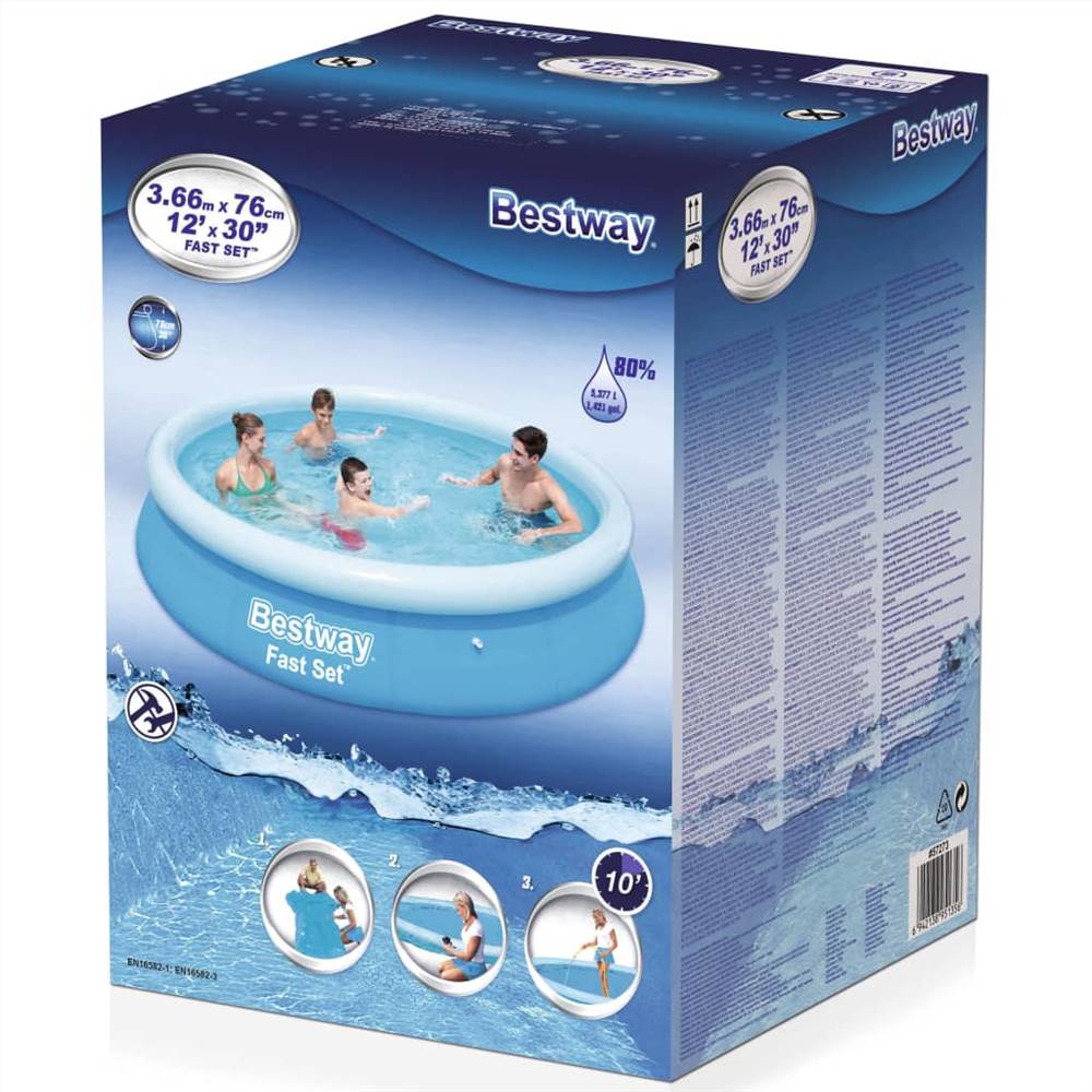 Bestway Fast Set Inflatable Swimming Pool 366x76 cm 57273
