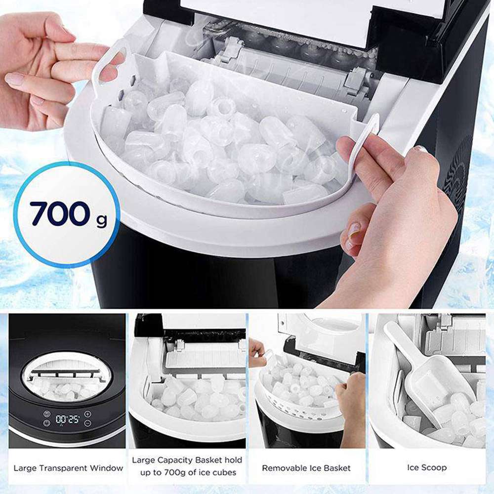 HOSOME DBJ-12AL Portable Desktop Ice Maker 2.1L Water Tank Black