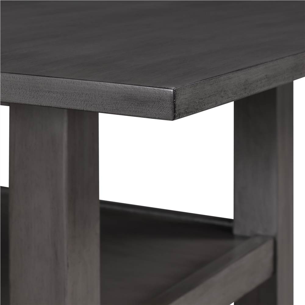 TOPMAX Counter Height Wood Dining Table Gray