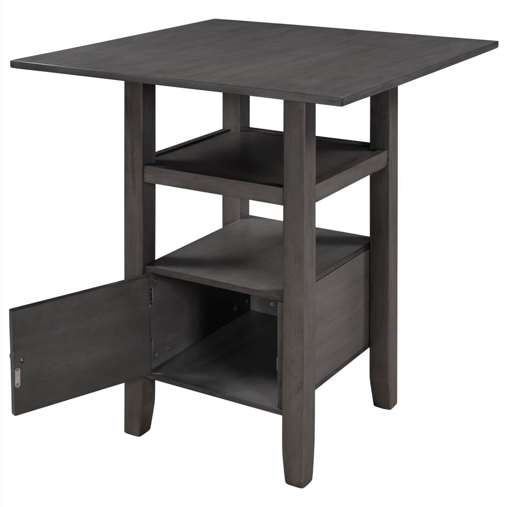 TOPMAX Counter Height Wood Dining Table Gray