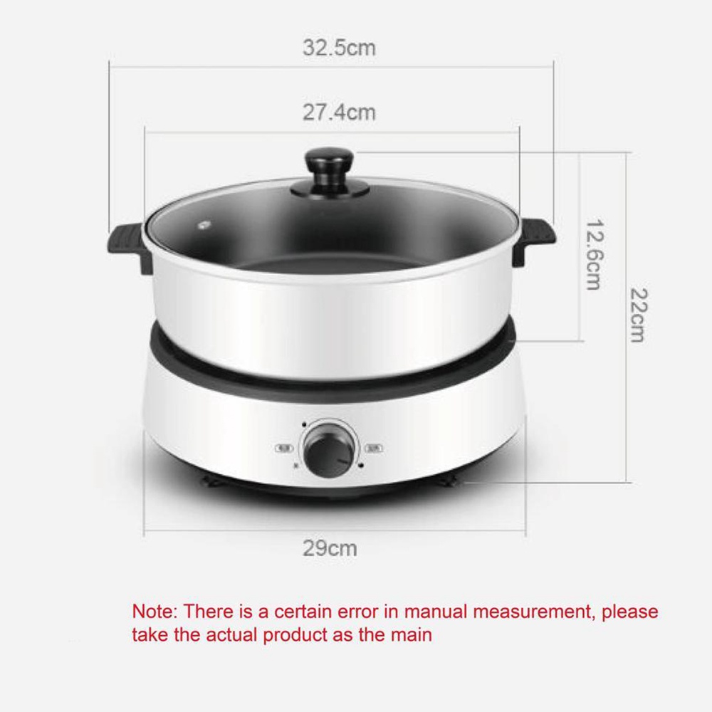 Huidangjia Multifunctional Electric Split Pot 4L Capacity White