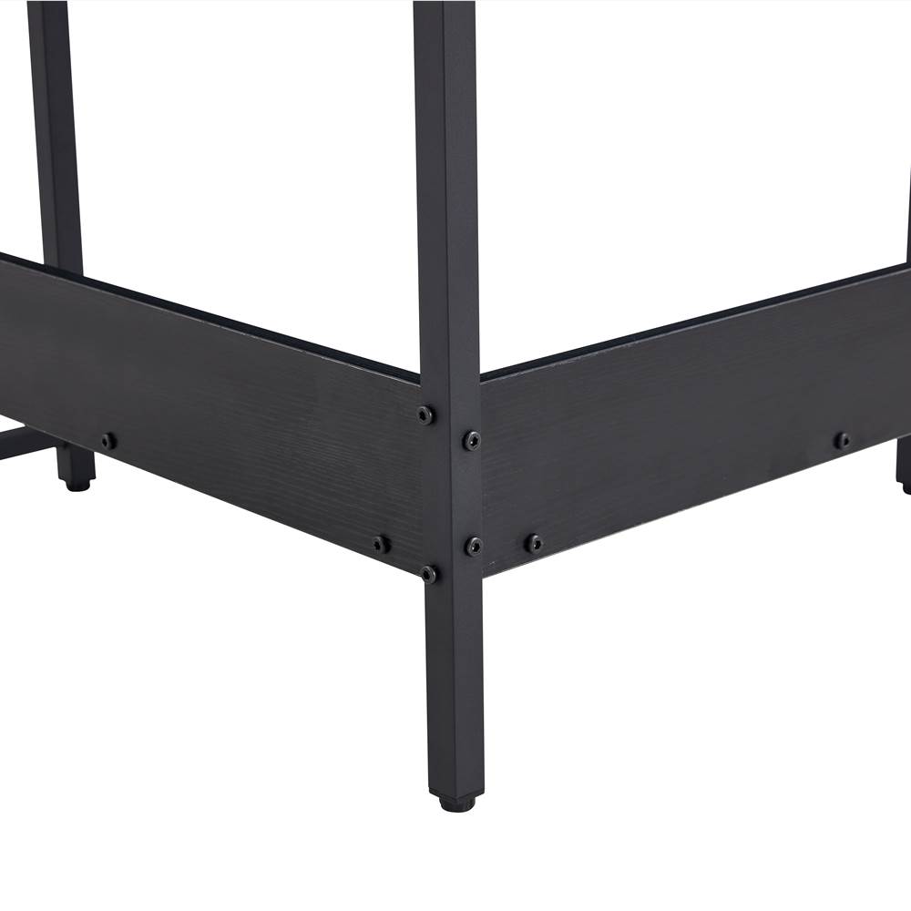 28.3" Triangle Computer Table with Keyboard Tray Black