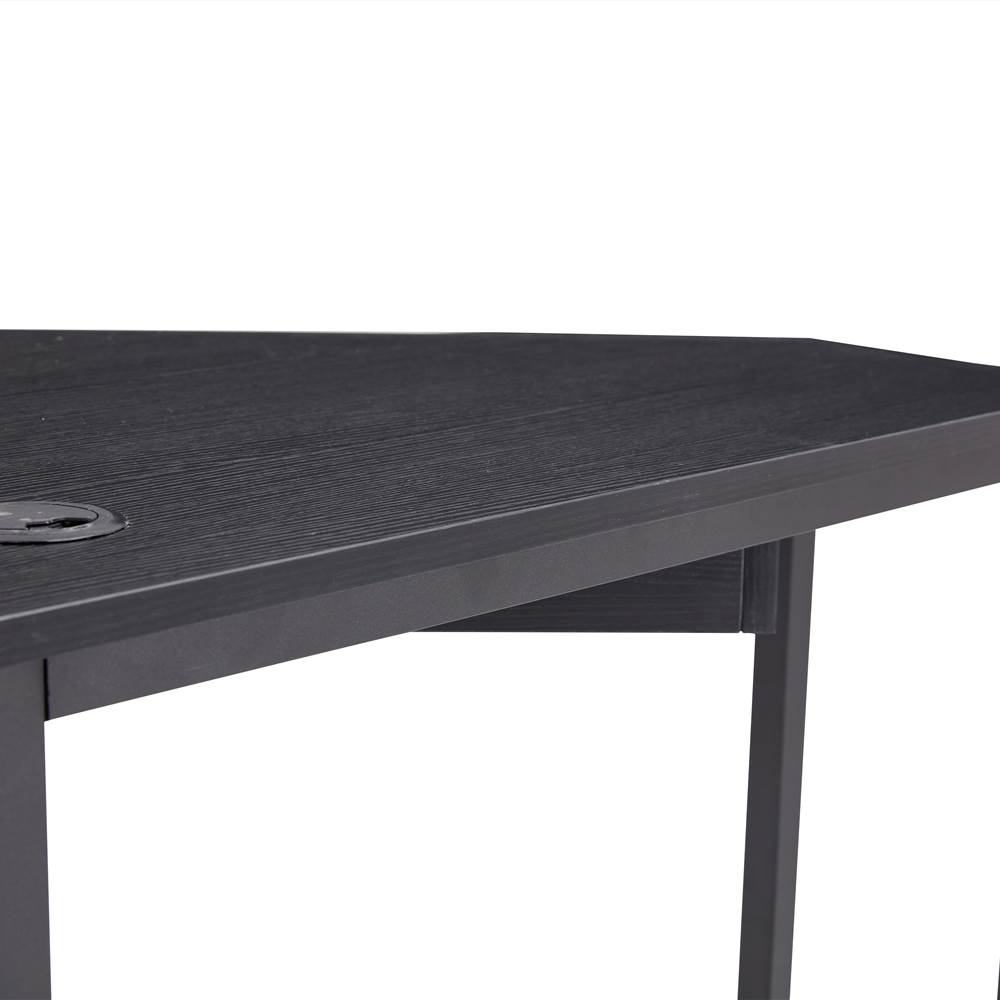 28.3" Triangle Computer Table with Keyboard Tray Black