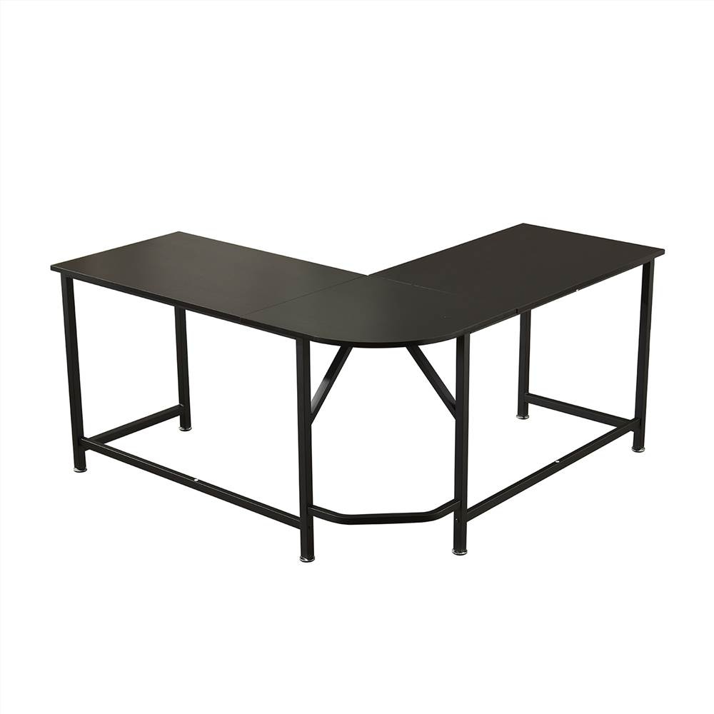 Home Office 59" L-Shaped Computer Desk with MDF Tabletop Black