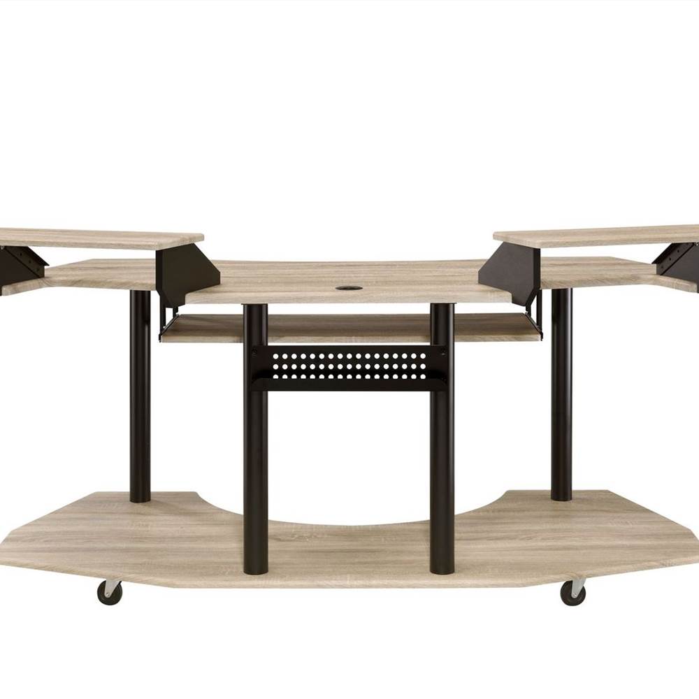 ACME Eleazar Computer Desk with Keyboard Tray Oak