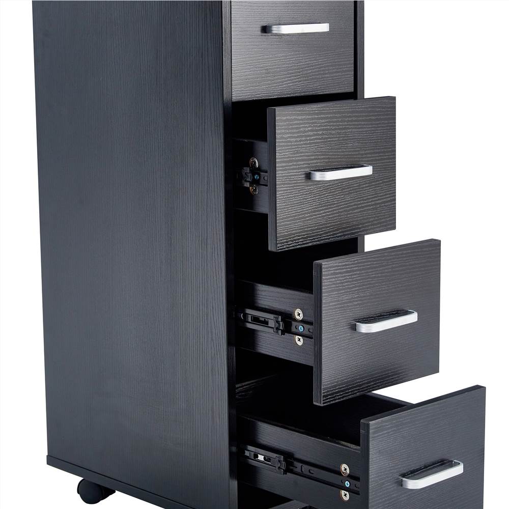 Home Office Computer Desk with 4 Drawers Black