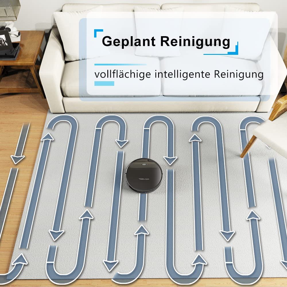 Tesvor X500 Robot Vacuum Cleaner with Real-time Space Map Black