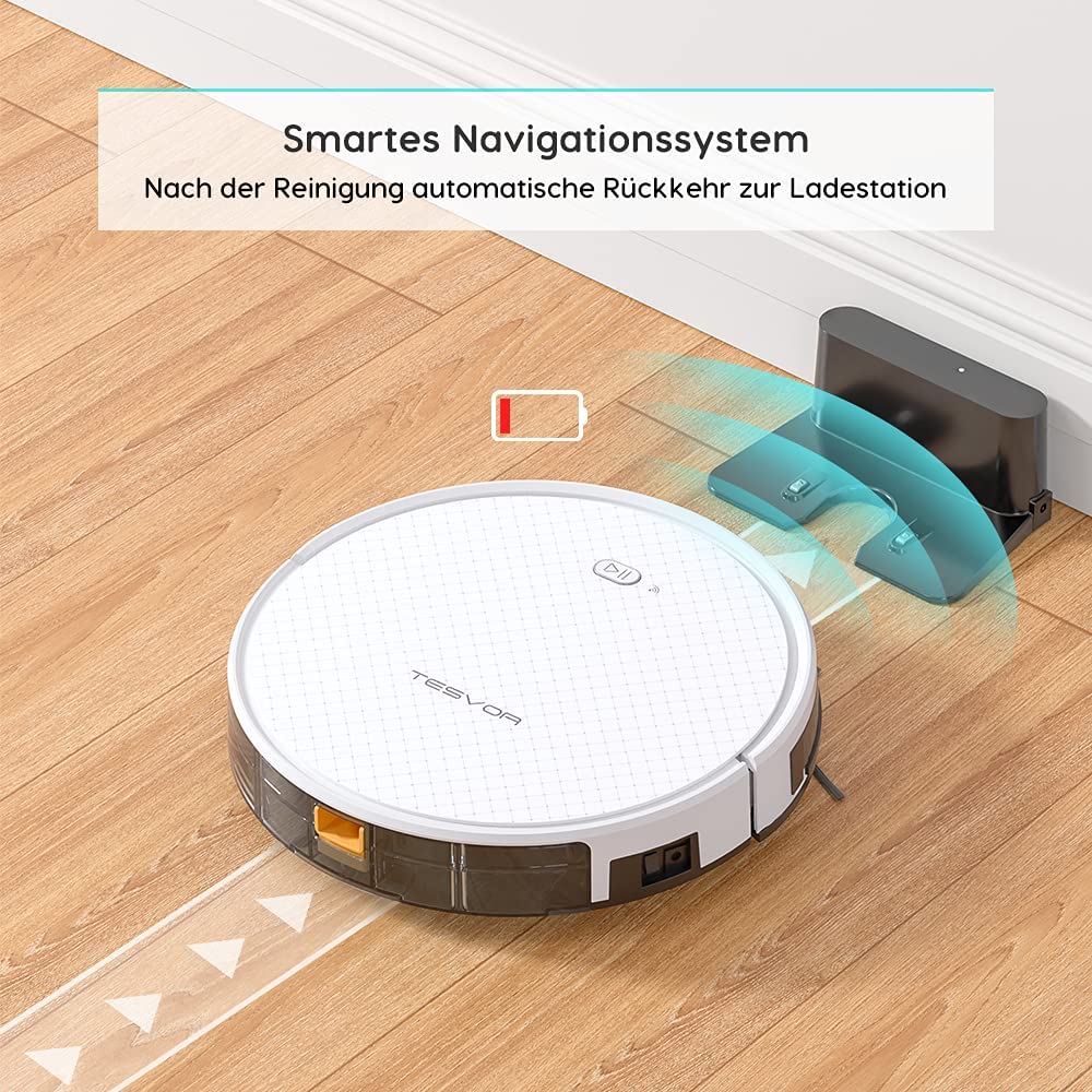 Tesvor X500 Pro Robot Vacuum Cleaner Gyroscope Navigation White