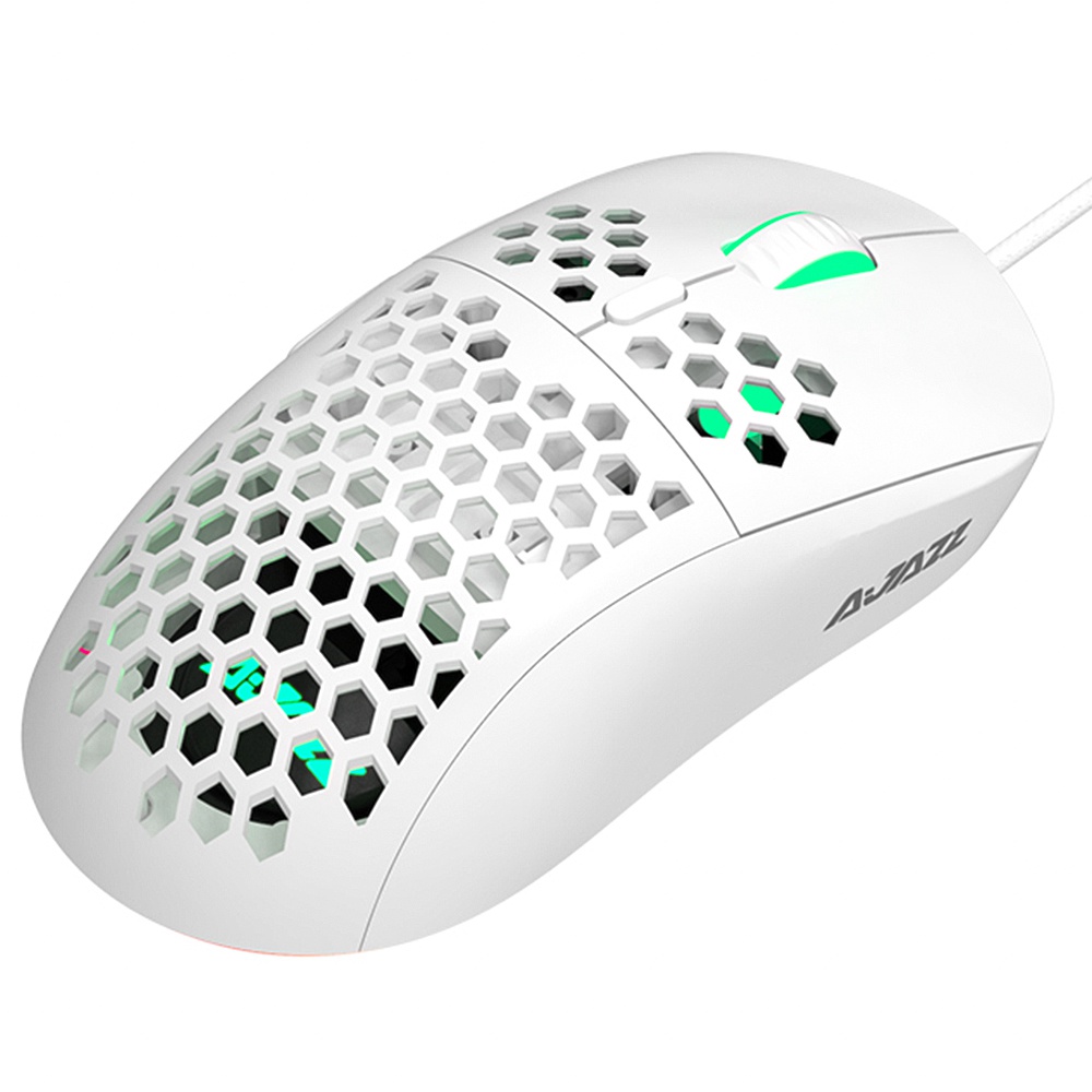 Ajazz AJ380R Ultralight Wired Mouse RGB Light Adjustable White