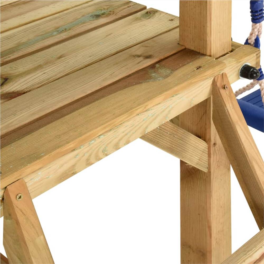 Playhouse with Swings and Ladder Impregnated Pinewood