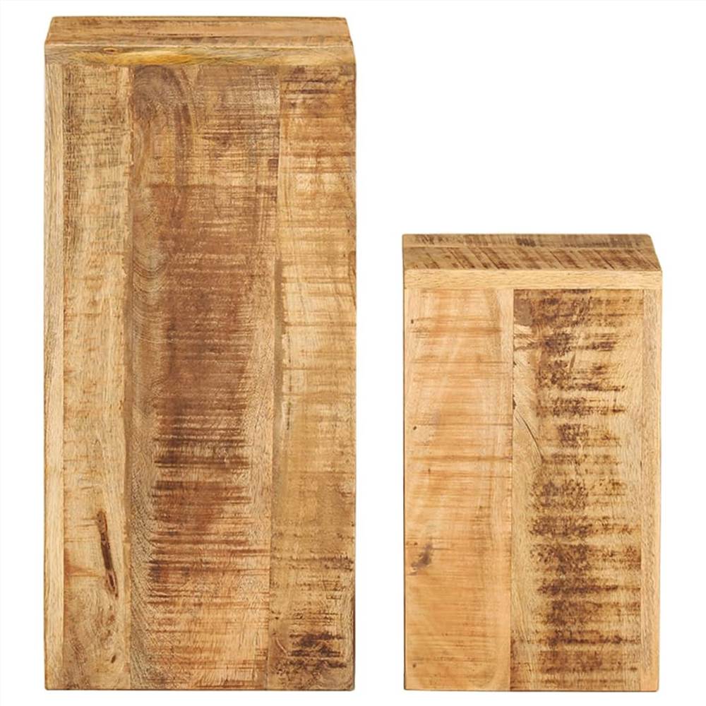 Side Tables 2 pcs Solid Mango Wood