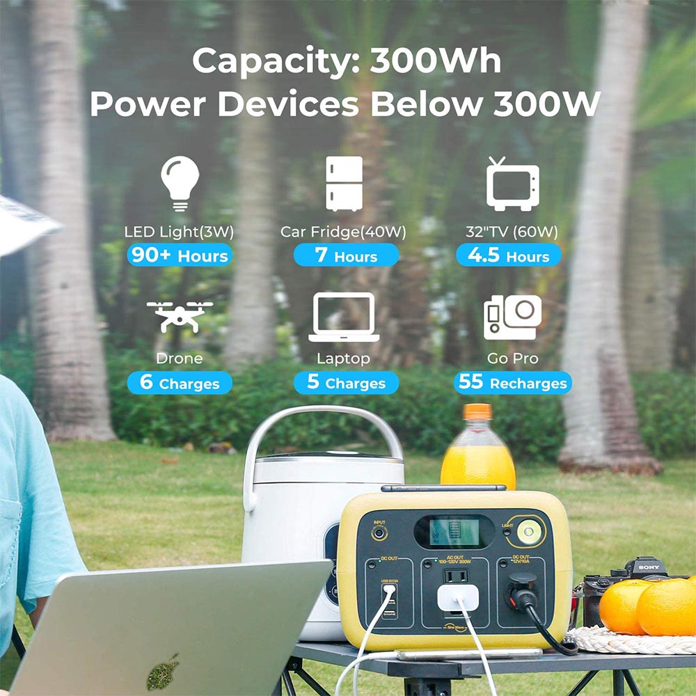 BLUETTI Portable Power Station AC30 300Wh Solar Generator Yellow