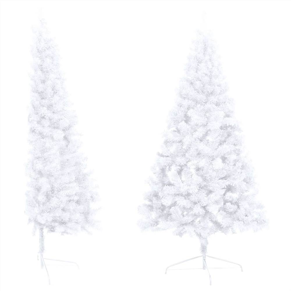 Artificial Half Christmas Tree with LED&Stand White 150 cm PVC