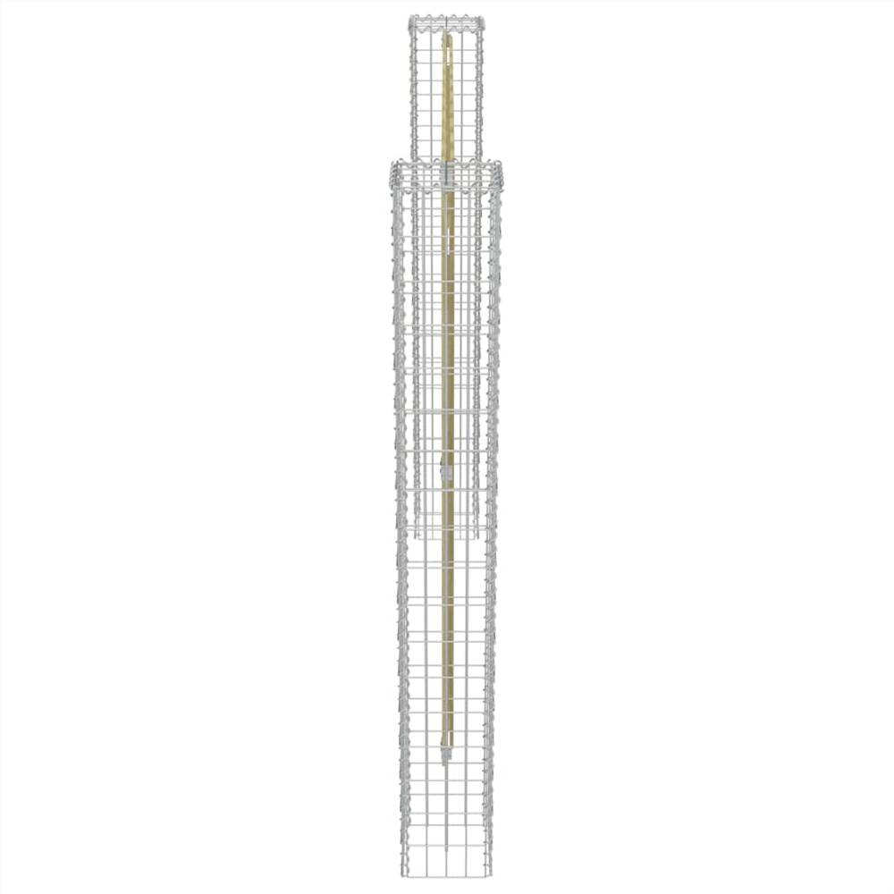 Garden Gabion Posts 2 pcs Galvanised Steel 20x20x190 cm