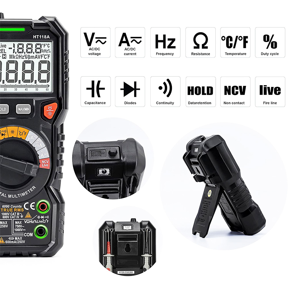KAIWEETS Digital Multimeter TRMS 6000 Counts | Europe