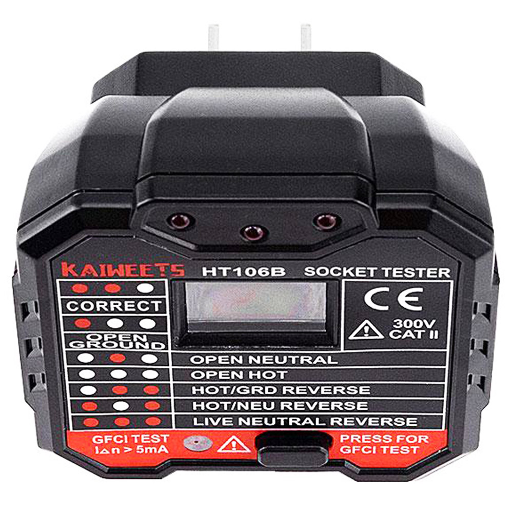 KAIWEETS HT106B GFCI Tester