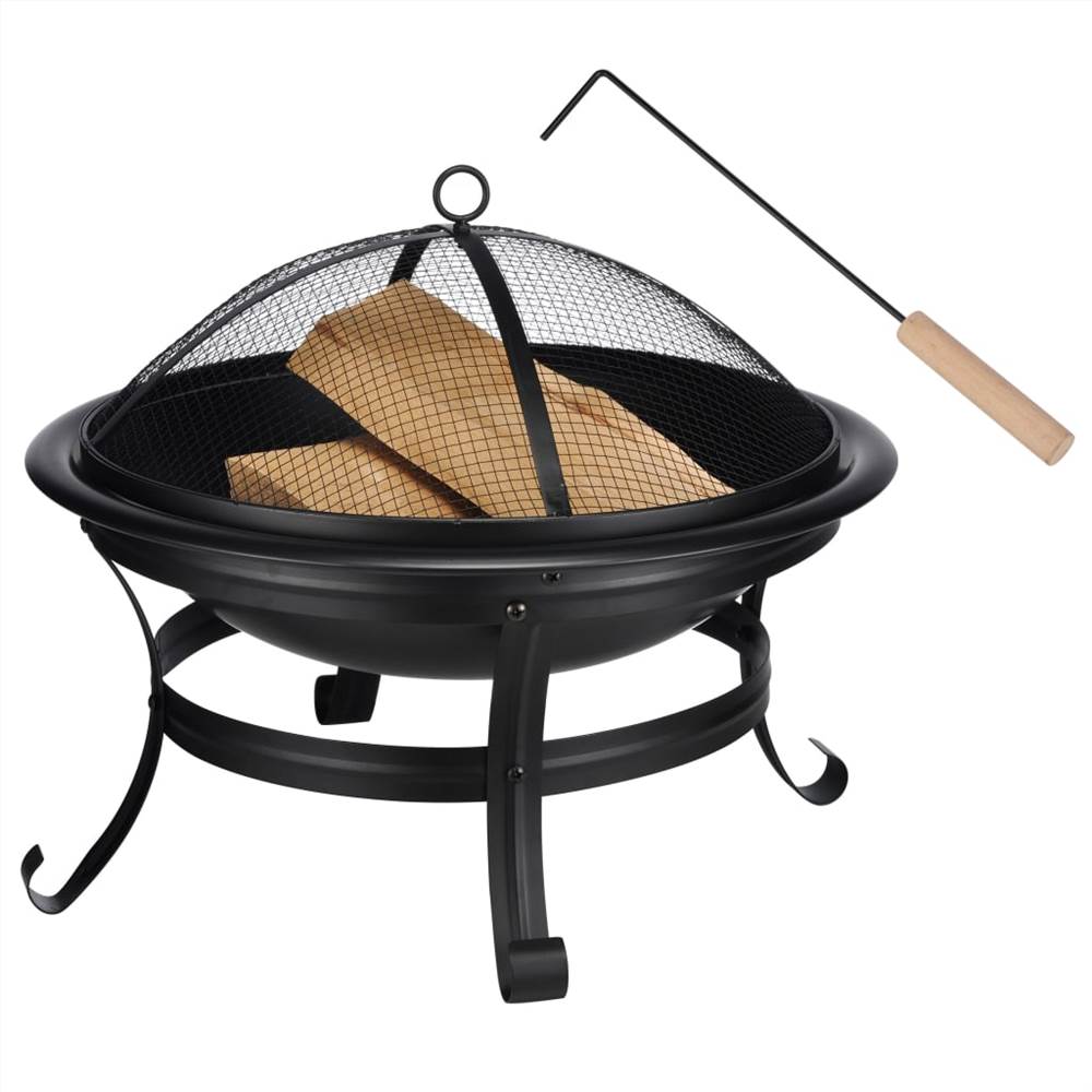 HI Fire Bowl With Spark Guard Steel Black