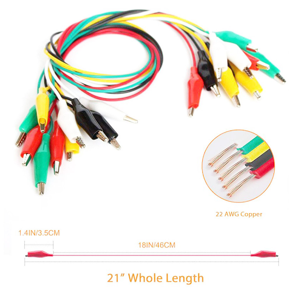 KAIWEETS KET02 Electrical Alligator Clips with Wires Test Leads