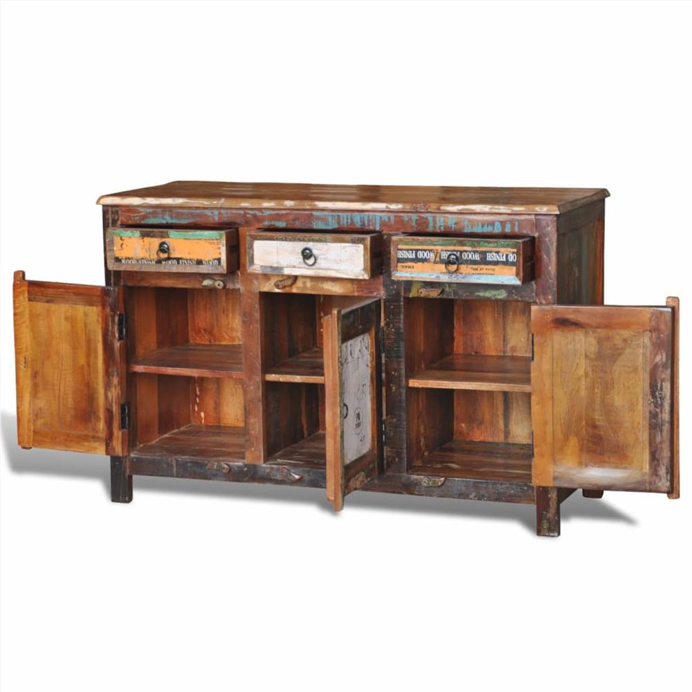 Reclaimed Cupboard Solid Wood Vintage with 3 Drawers 3 Doors
