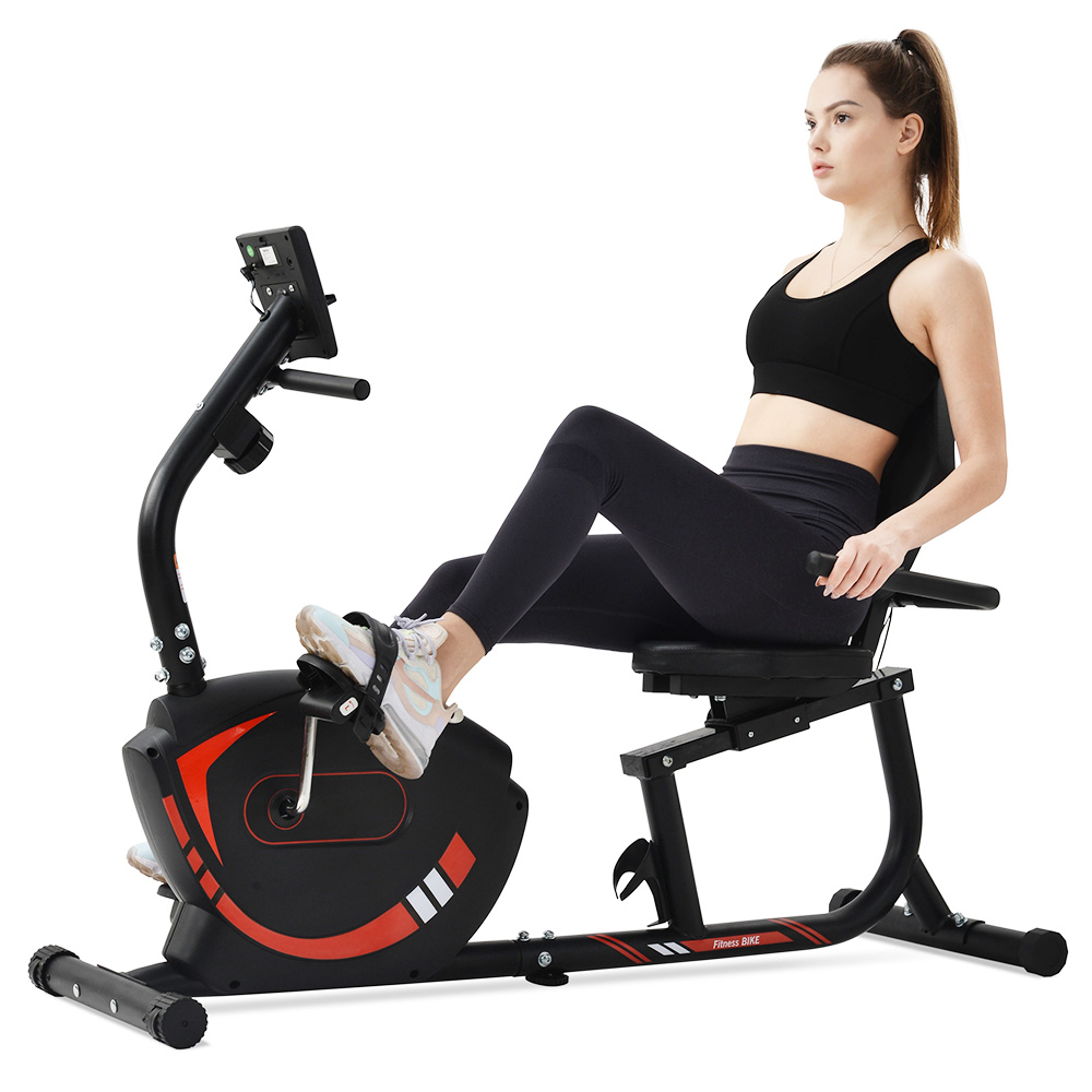 Indoor Ergonomic Exercise Bike Seat Adjustment Red