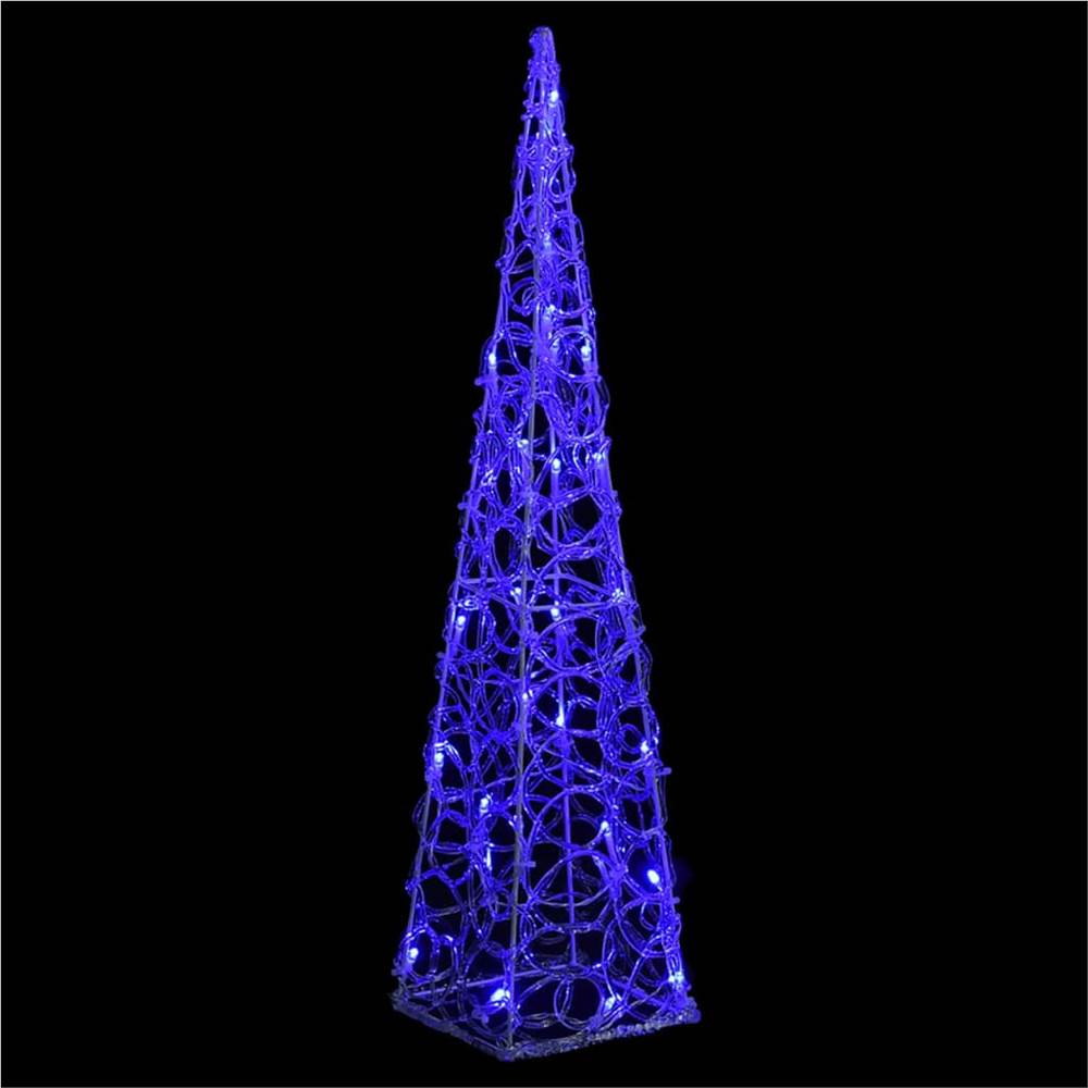 Acrylic Decorative Round LED Light Cone Blue 60 cm