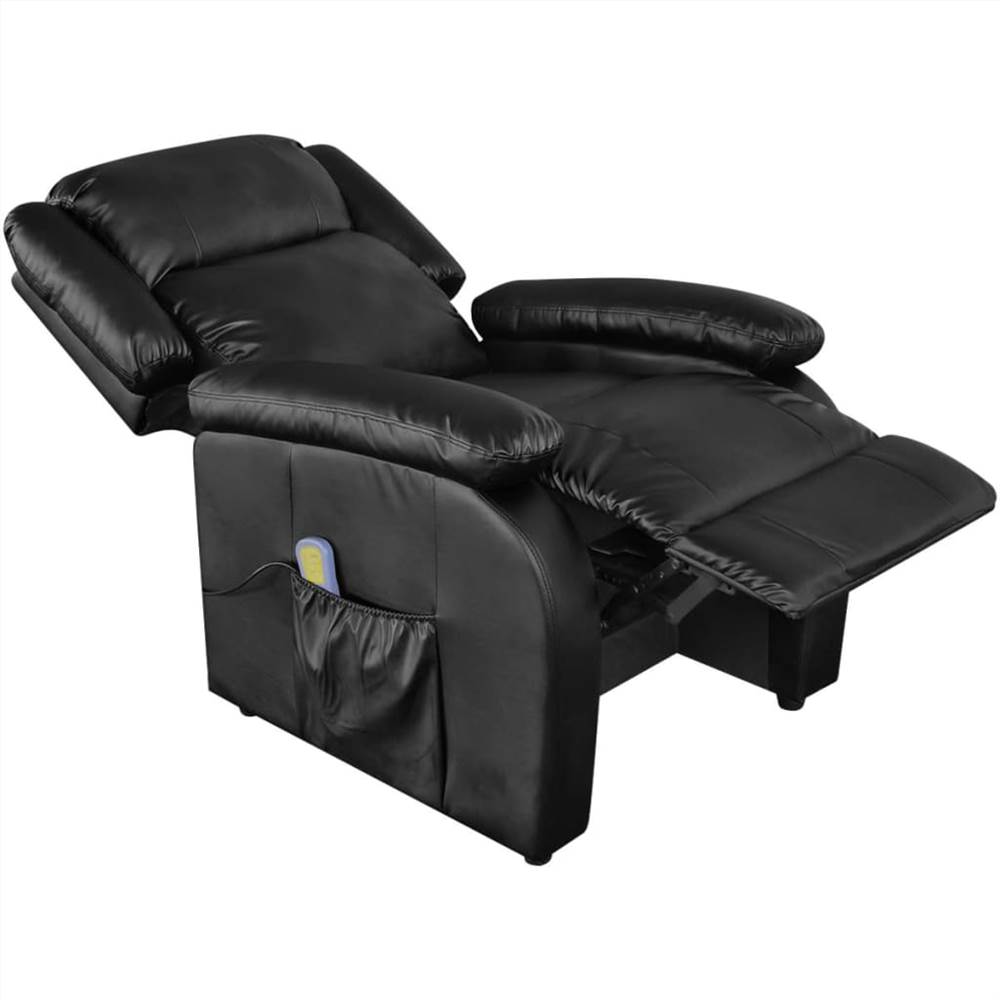 Massage Chair Black Faux Leather