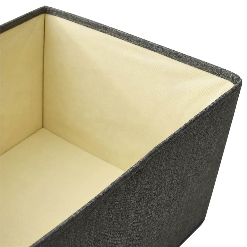 Stackable Storage Box Set of 3 Piece Fabric Anthracite