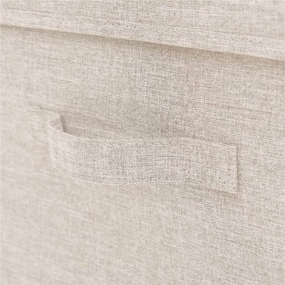 Stackable Storage Box Set of 3 Piece Fabric Cream