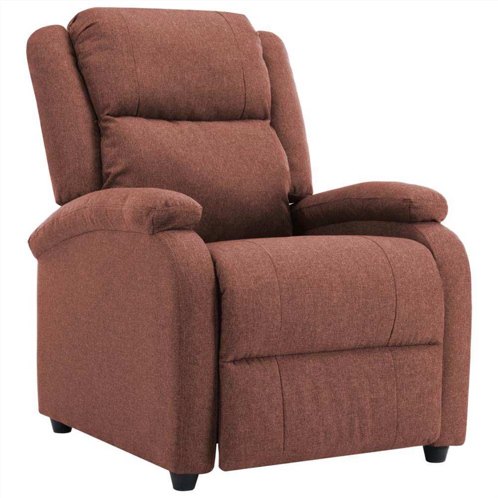 TV Recliner Chair Brown Fabric