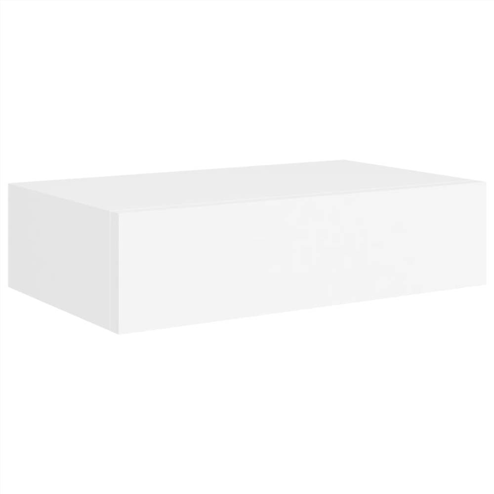 Wall-mounted Drawer Shelf White 40x23.5x10 cm MDF