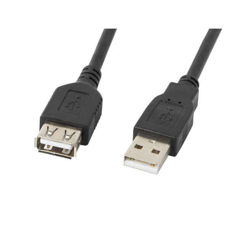 USB Extension Cable Lanberg Male Plug/Socket 480 Mb/s Black | Europe