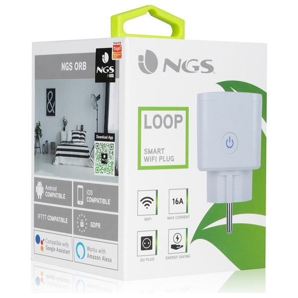 Smart Plug NGS Plug Loop WiFi 3680W White | Europe