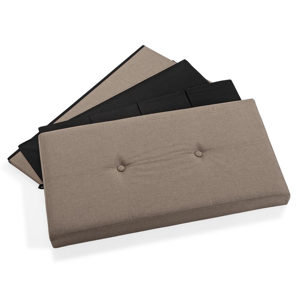 Linen Fabric MDF Wooden Shoe Rack With Storage Space