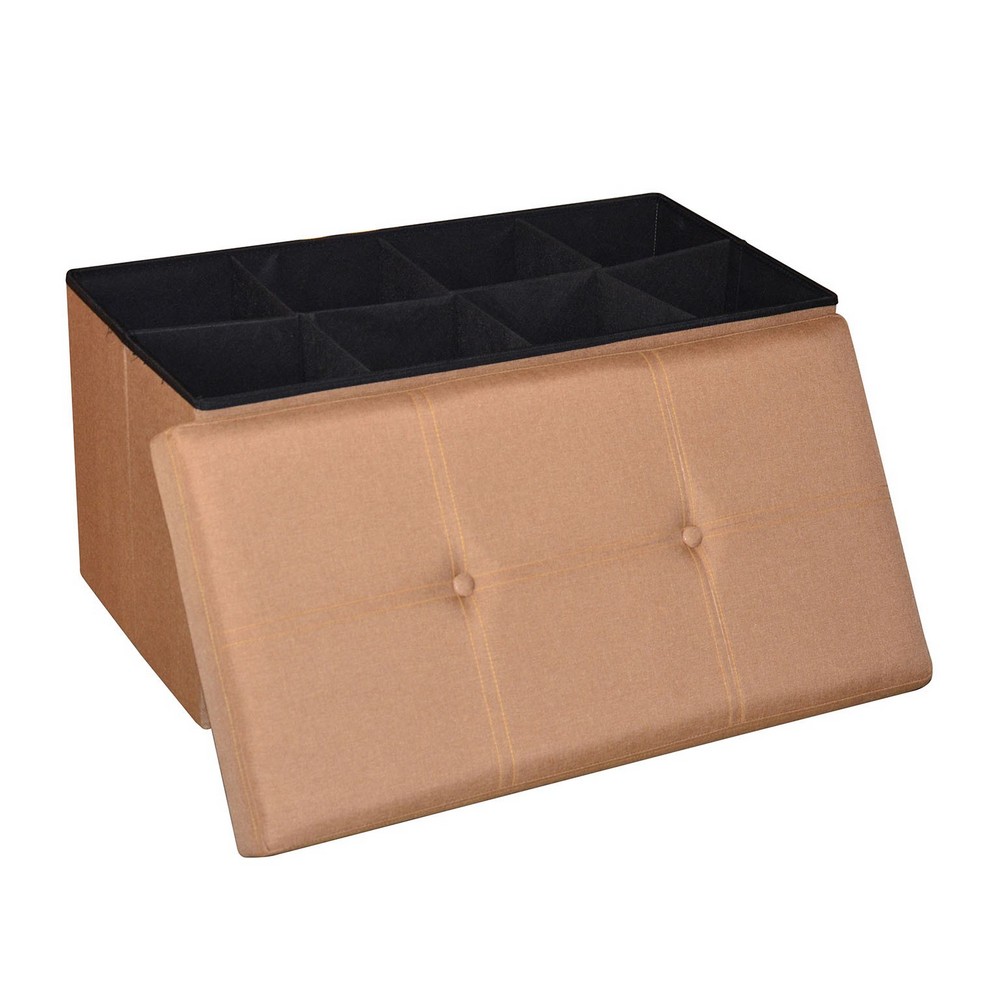 Linen Fabric MDF Wooden Shoe Rack With Storage Space | Europe